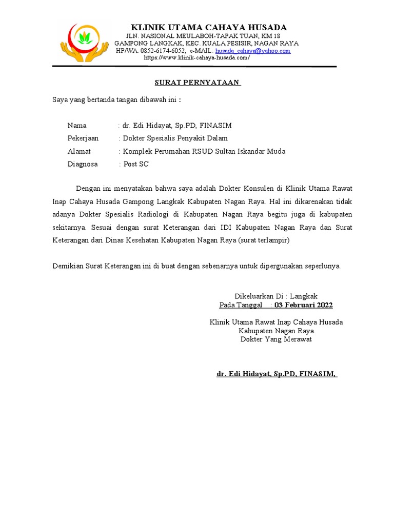 Surat Radiologi | PDF