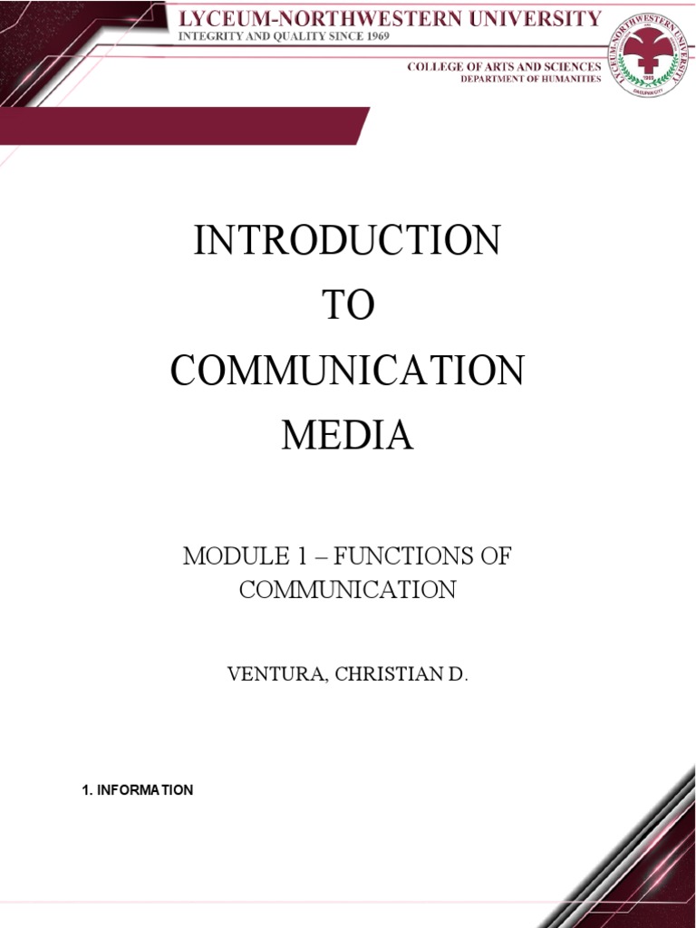 INTRO TO COMM MEDIA - Module 2 | PDF | Communication | Motivational
