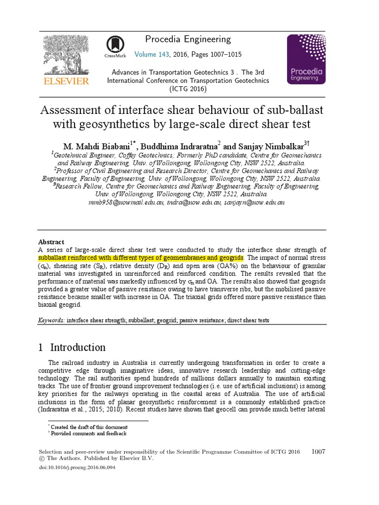 Assessment of Interface Shear Behaviour of Sub-Ballast With ...