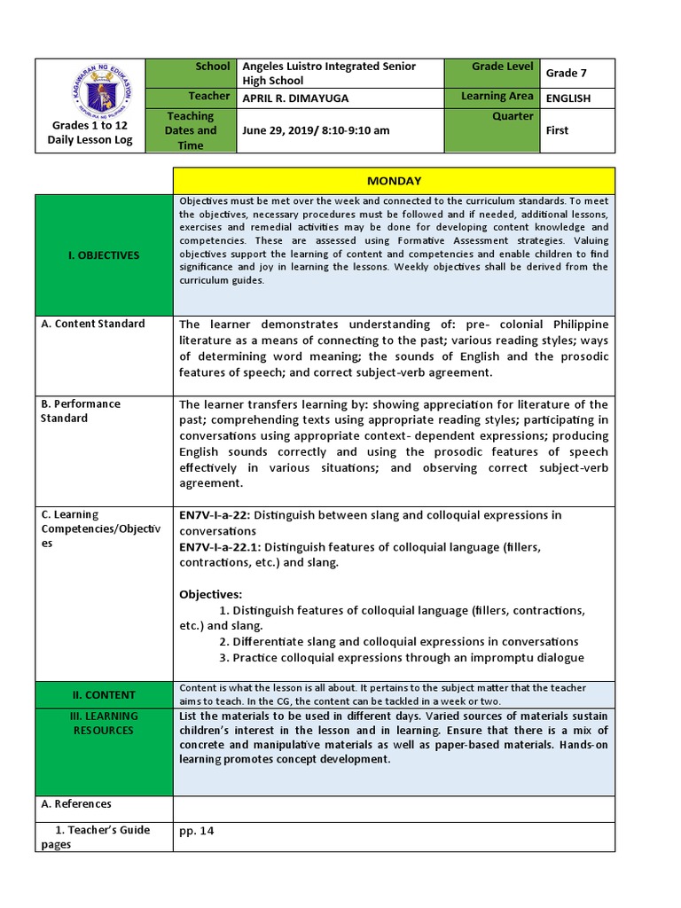 DLL - English Demo June 29 | PDF | Inquiry Based Learning | Teaching Method