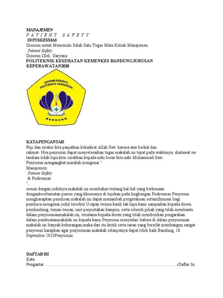 MANAJEMEN Patient Safety | PDF MANAJEMEN Patient Safety | PDF
