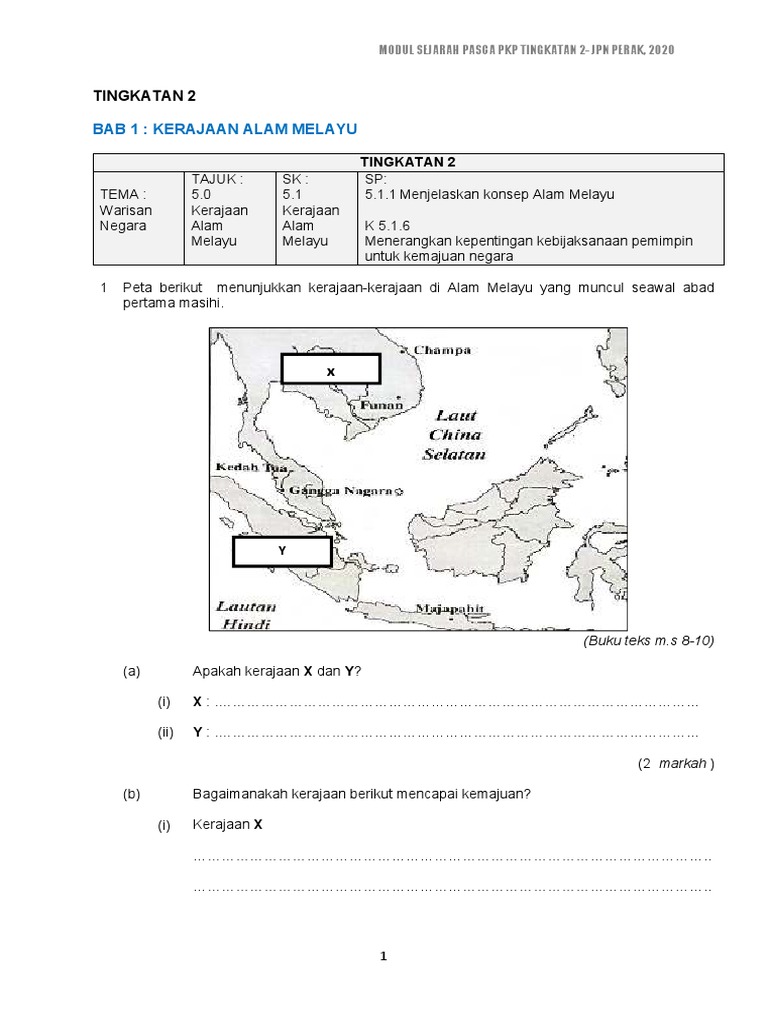 Sejarah Struktur Bab 1 Tingkatan 2 | PDF