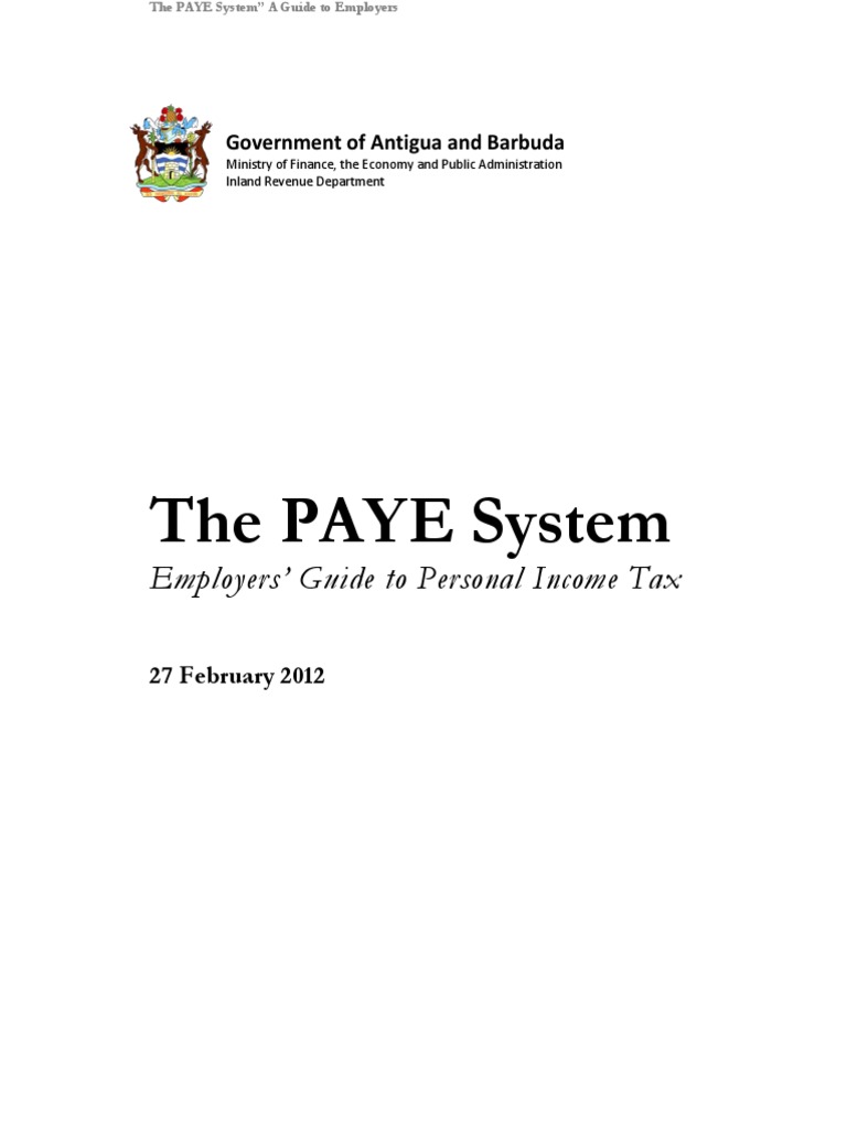 The PAYE System Guide 21 Feb 2012 - Esc V | PDF | Employment | Taxes