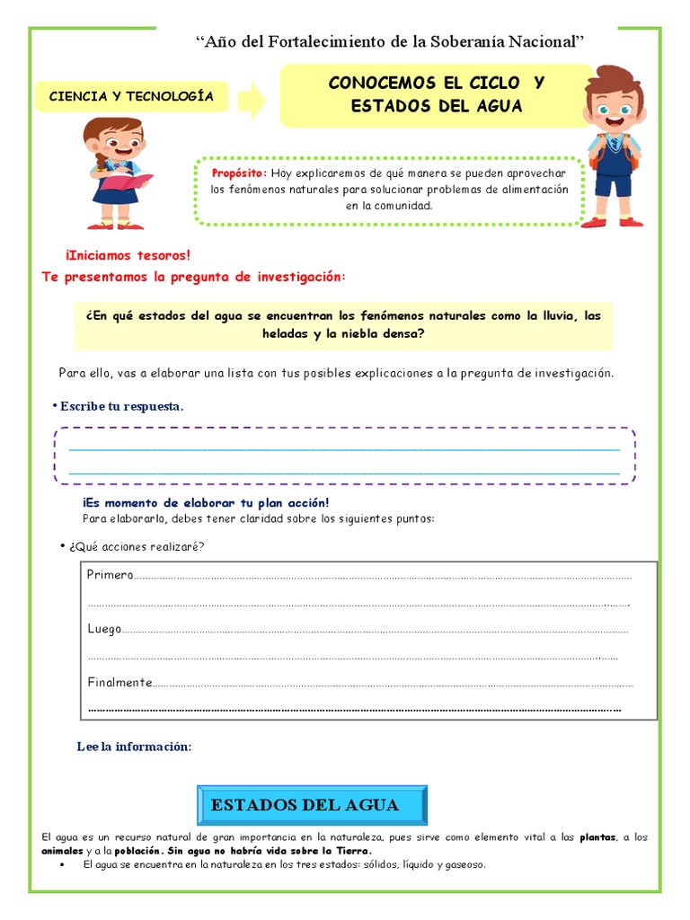 Act-Viernes-Cyt-El Ciclo y Estados Del Agua | PDF | Agua | El ciclo del ...