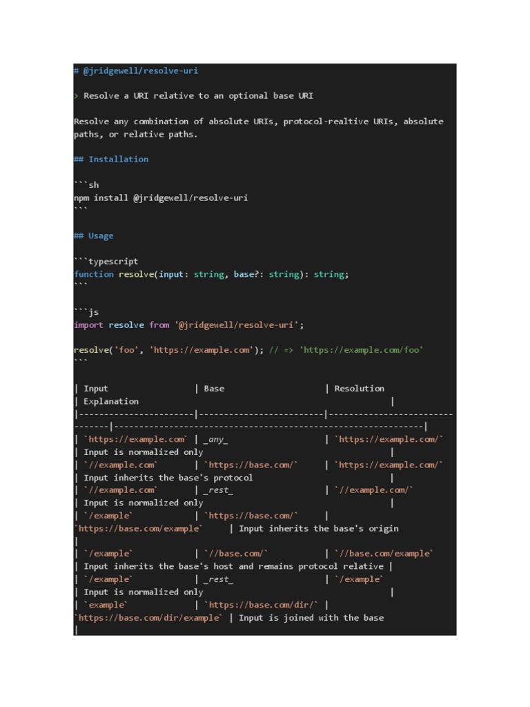 # @jridgewell/resolve-Uri: Function | PDF | Software Development ...