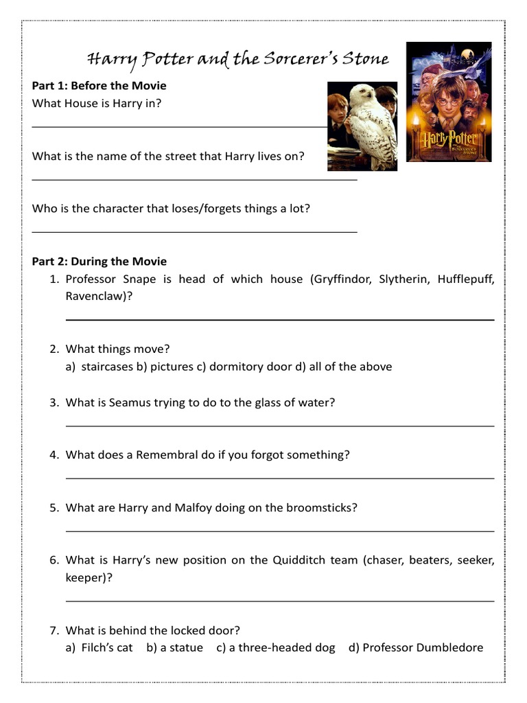 Harry Potter Worksheet | PDF | Fictional Universes | Fantasy