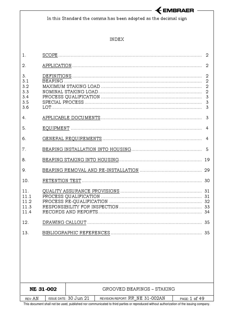 NE 31-002 - Rev AN | Download Free PDF | Bearing (Mechanical) | Steel