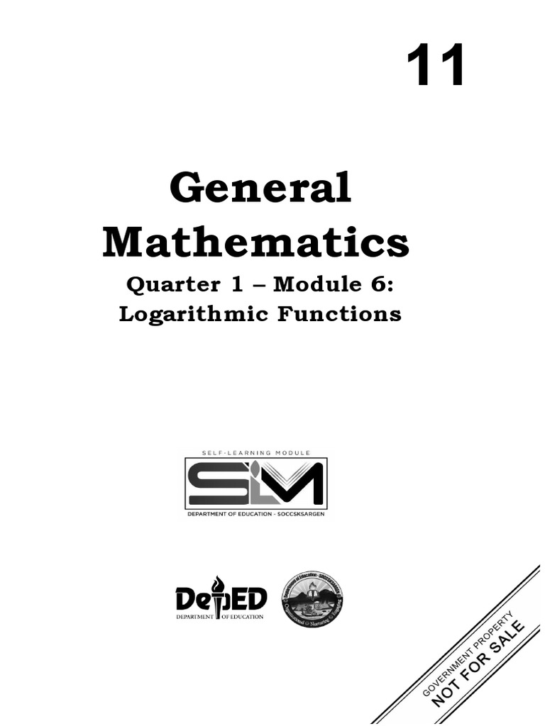 GenMath Q1 Module 6 Logarithmic Function | PDF | Logarithm | Ph GenMath Q1 Module 6 Logarithmic Function | PDF | Logarithm | Ph