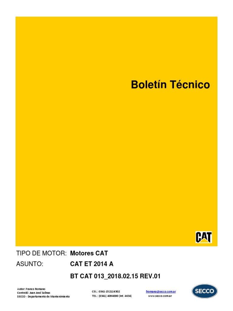 BT Cat 013 - 2018.02.15 - Cat Et 2014 Rev. 02 | PDF | Contraseña | Ventana (informática)