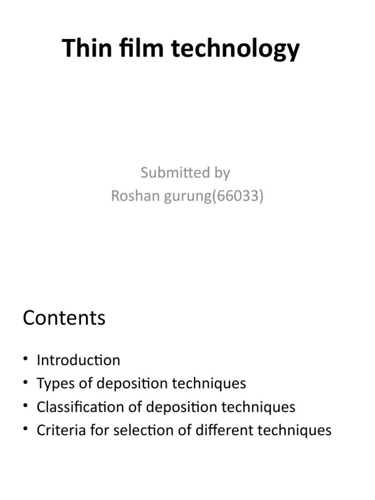Thin Film Technology | PDF | Thin Film | Sputtering