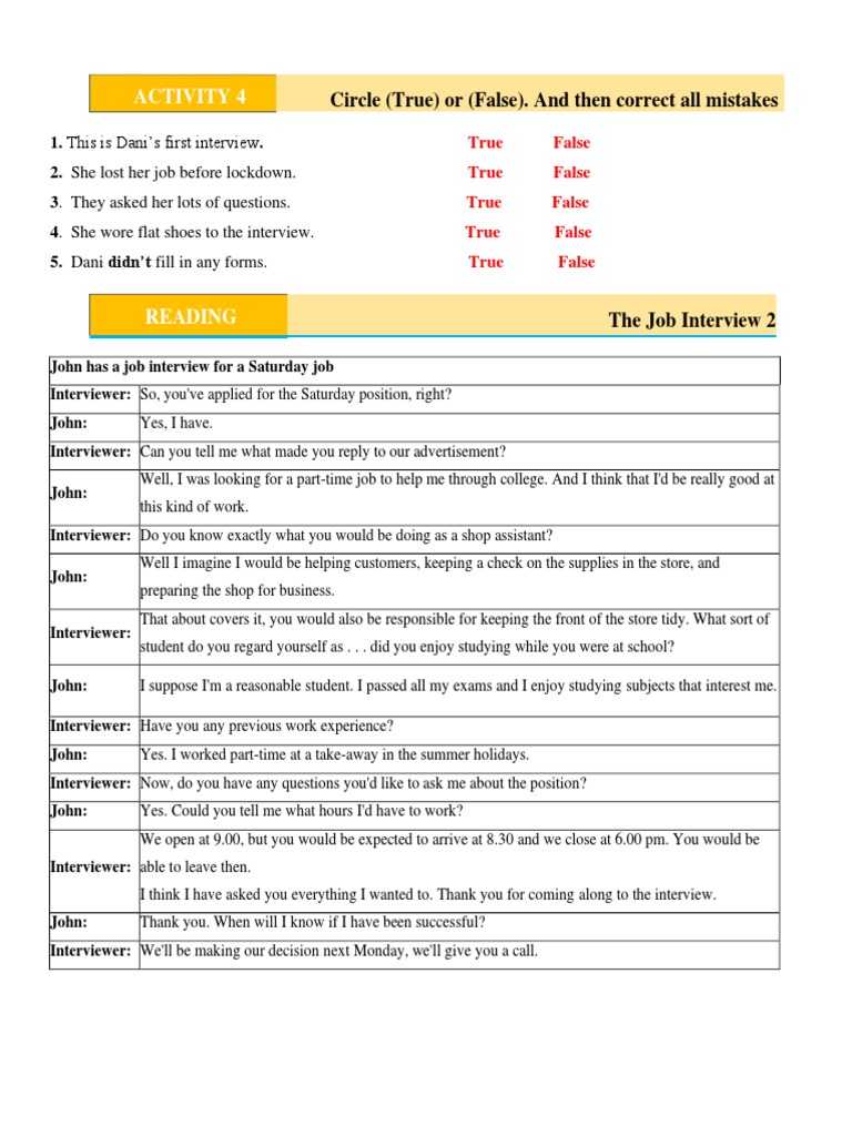 Activity 4: Circle (True) or (False) - and Then Correct All Mistakes | PDF
