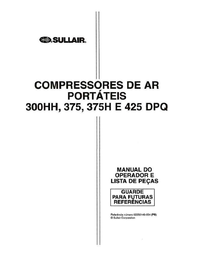 Manual Compressor 375 e 425 PCM Sullair | PDF