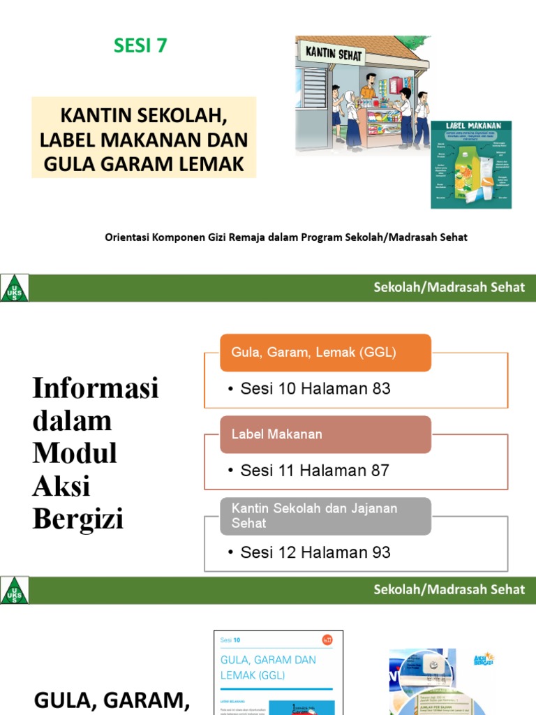 Sesi 7 - Pendidikan Gizi - Kantin Sekolah Label Makanan Dan GGL - Logo ...