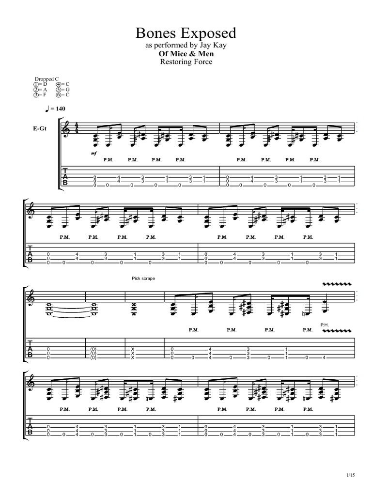 Of Mice & Men: Bones Exposed Tabs | PDF