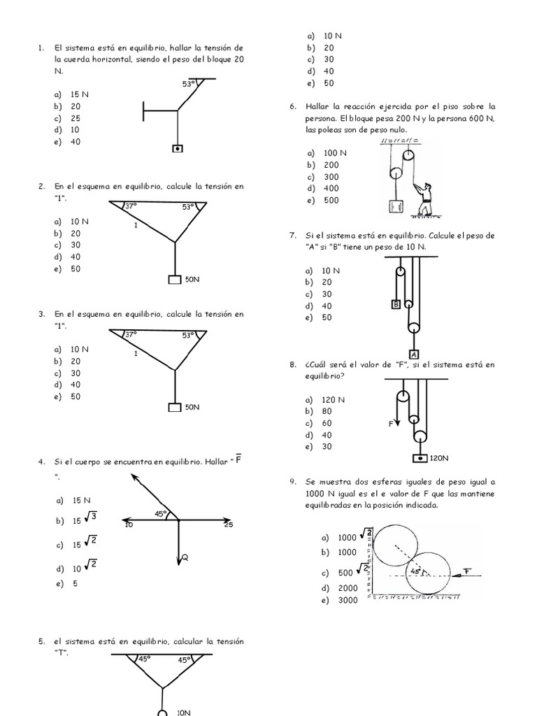 Ejercicios de Estatica | PDF