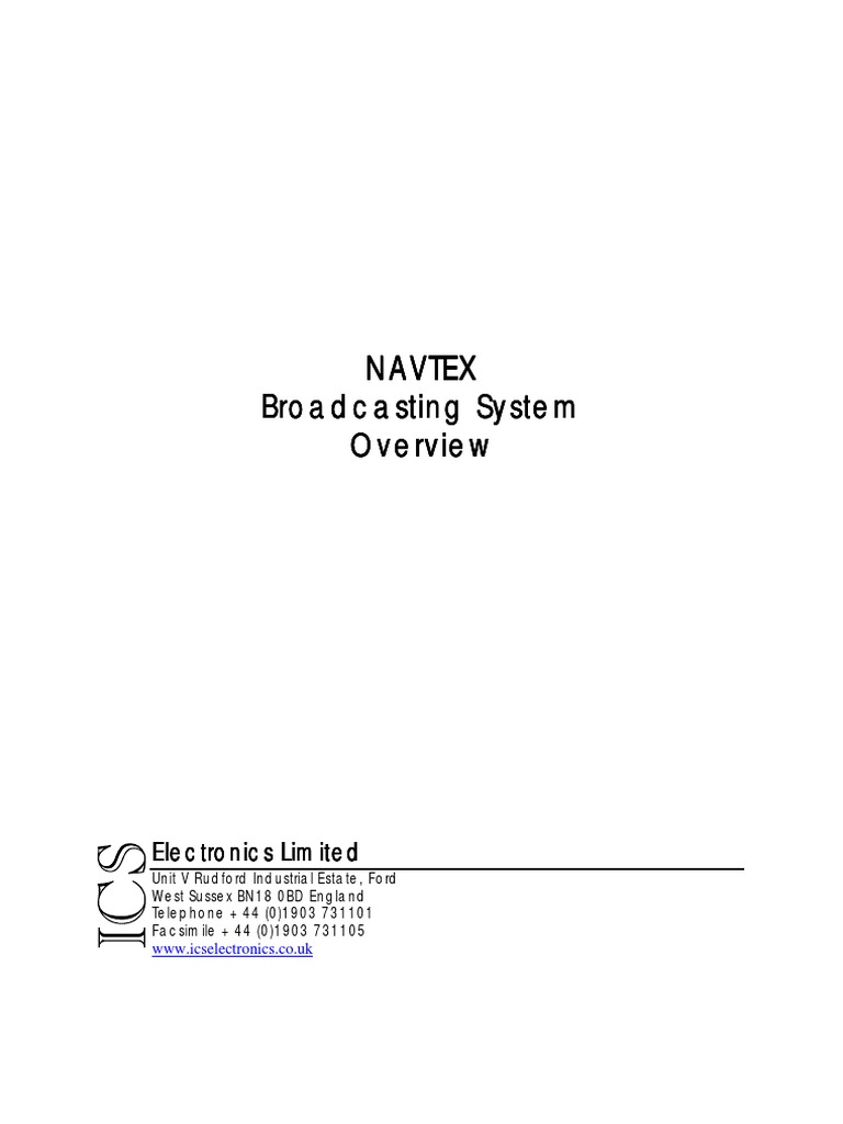 Navtex Navtex Navtex Navtex Broadcasting System Broadcasting System Broadcasting System ...
