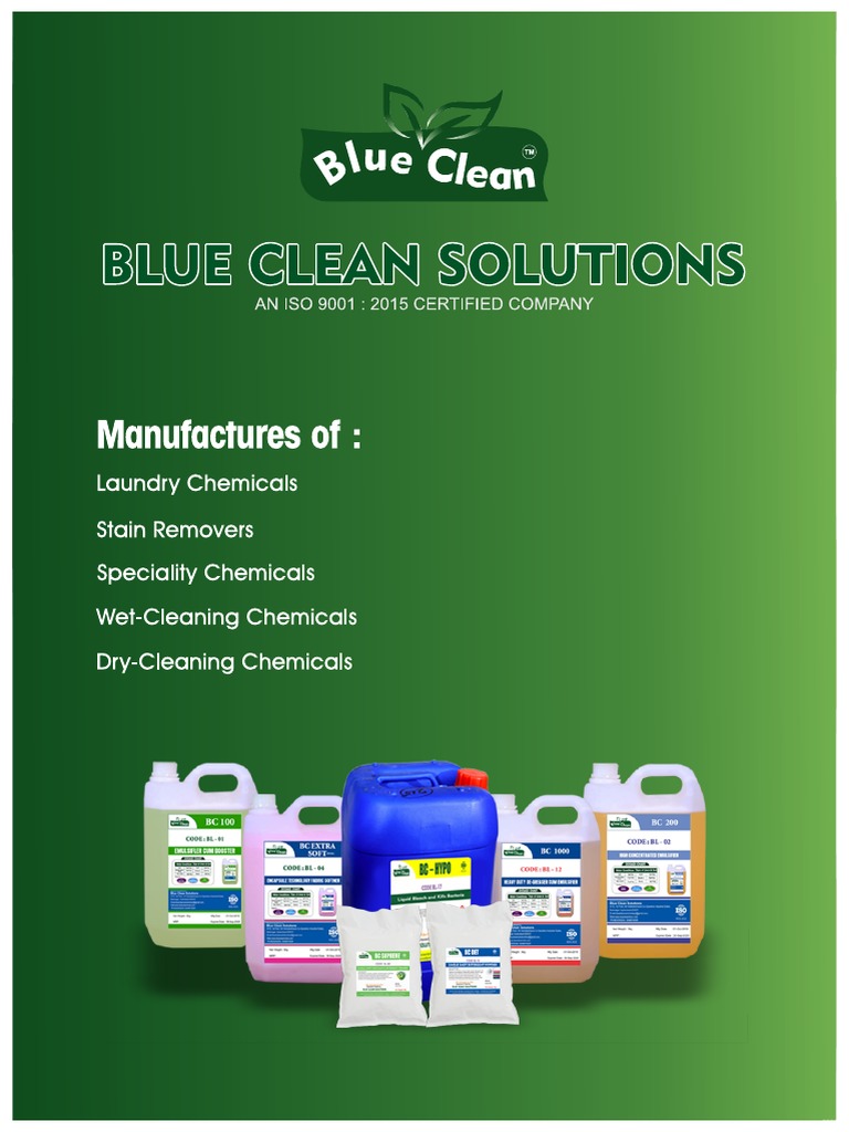 Dry Clean and Washing Chemicals BCS - Broucher | PDF