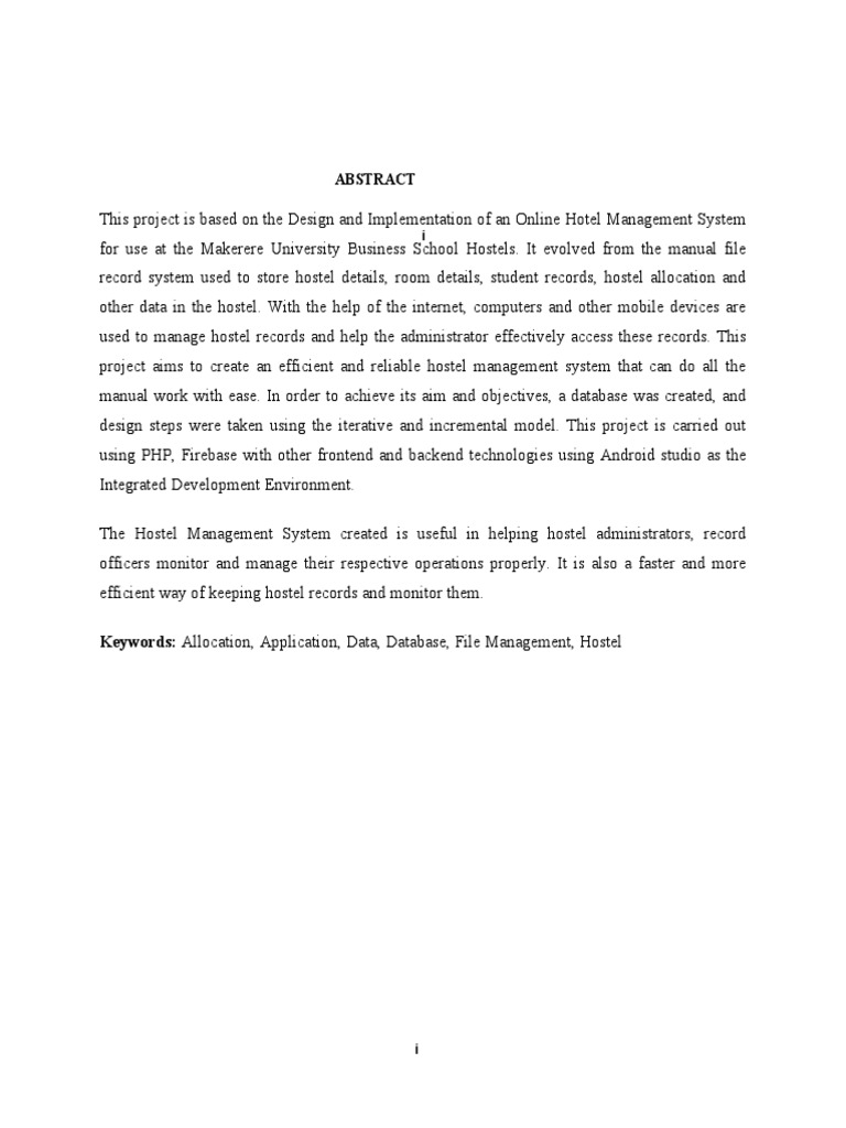 Keywords: Allocation, Application, Data, Database, File Management, Hostel | PDF | Html | World ...