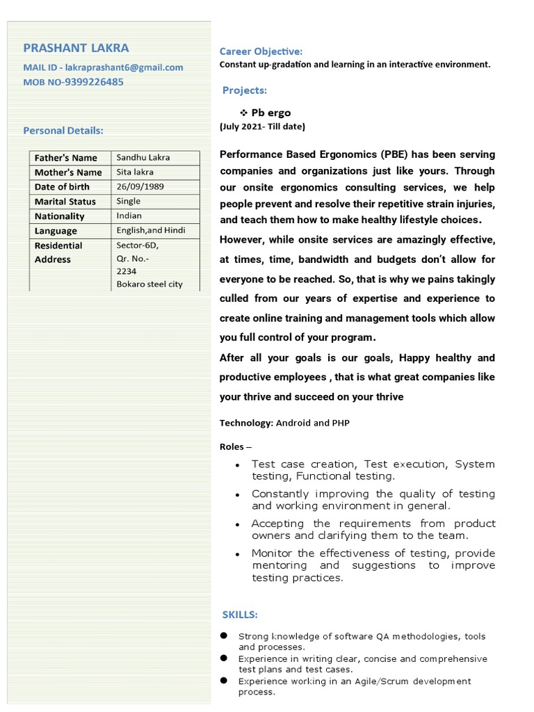 Prashant Lakr | PDF | Selenium (Software) | Computing
