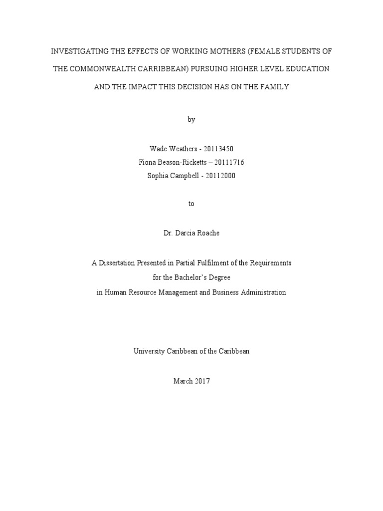 Impact of Working Mothers on Education | PDF | Identity (Social Science ...