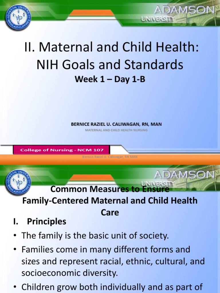 PDF MCN Week1 Day1 B MCN Standards | PDF | Nursing | Substance Abuse