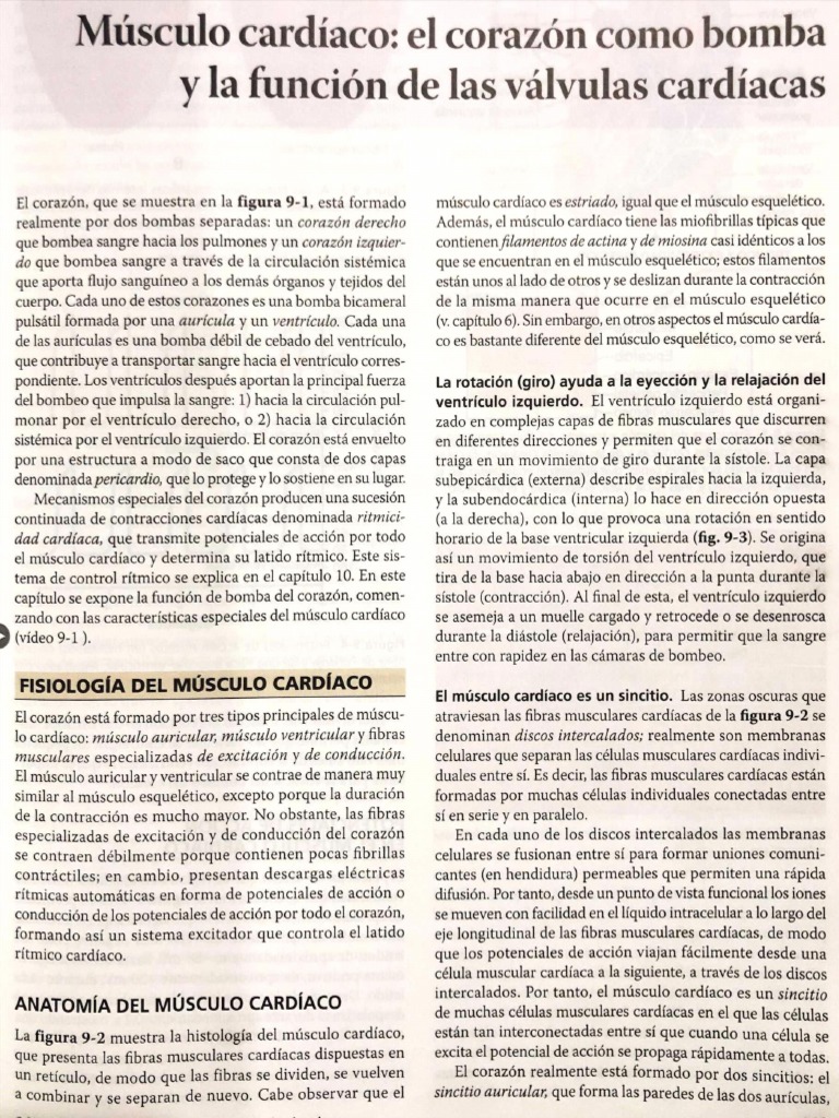 Cap 9 - Cardiaco y valvulas. Guyton & Hall - 14 Edición | PDF | Corazón | Ventrículo (corazón)