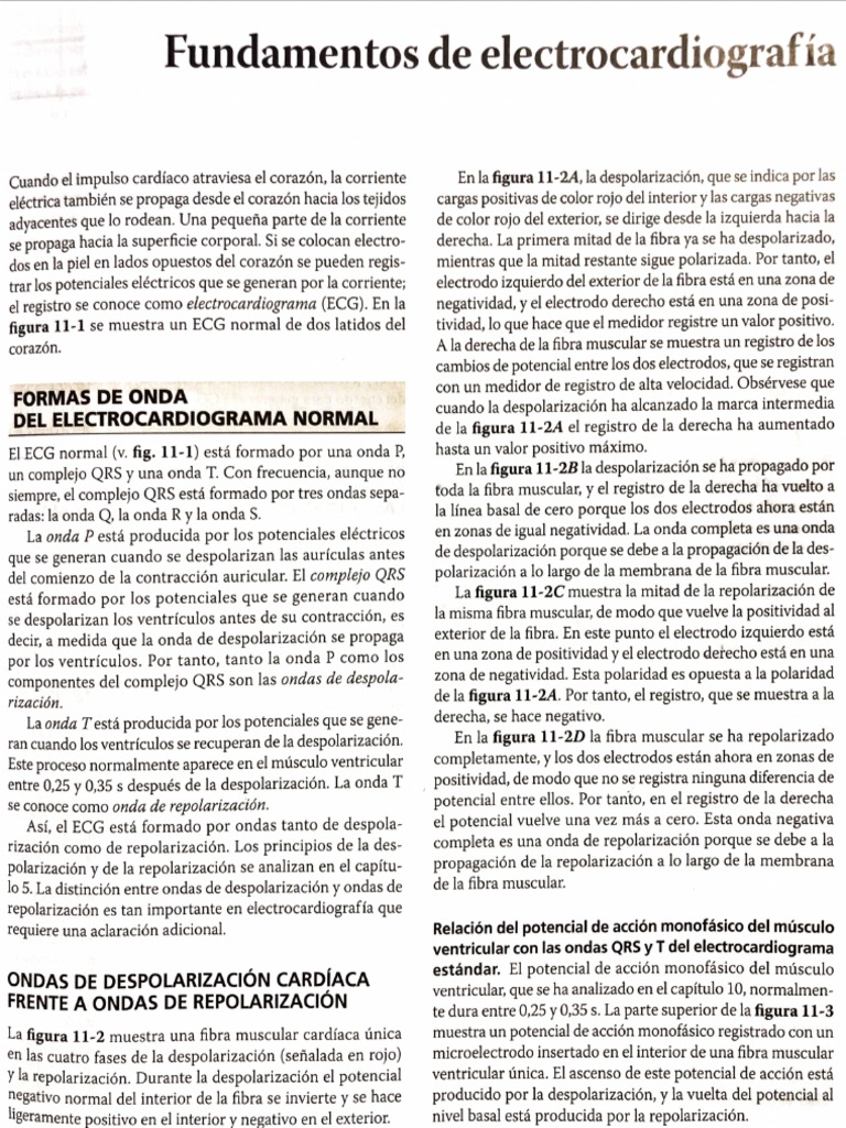 Cap 11 - ECG. Guyton & Hall - 14 Edición | PDF | Electrocardiografia | Electrofisiología cardíaca