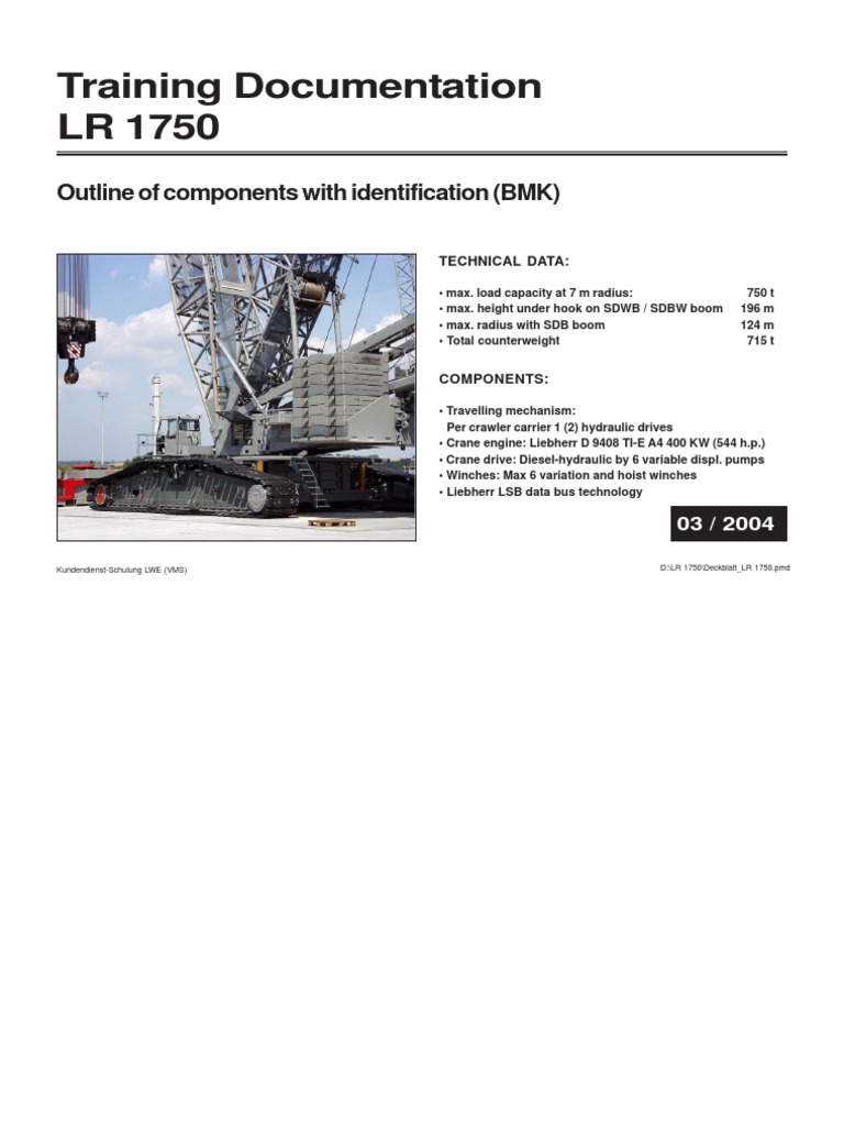 Grua Liebherr LR 1750 BMK | PDF | Pump | Manufactured Goods