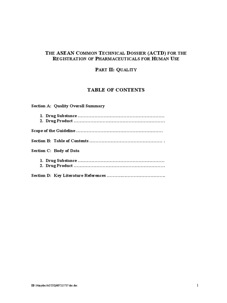 ASEAN ACTD Quality Guide | PDF | Pharmaceutical Formulation ...