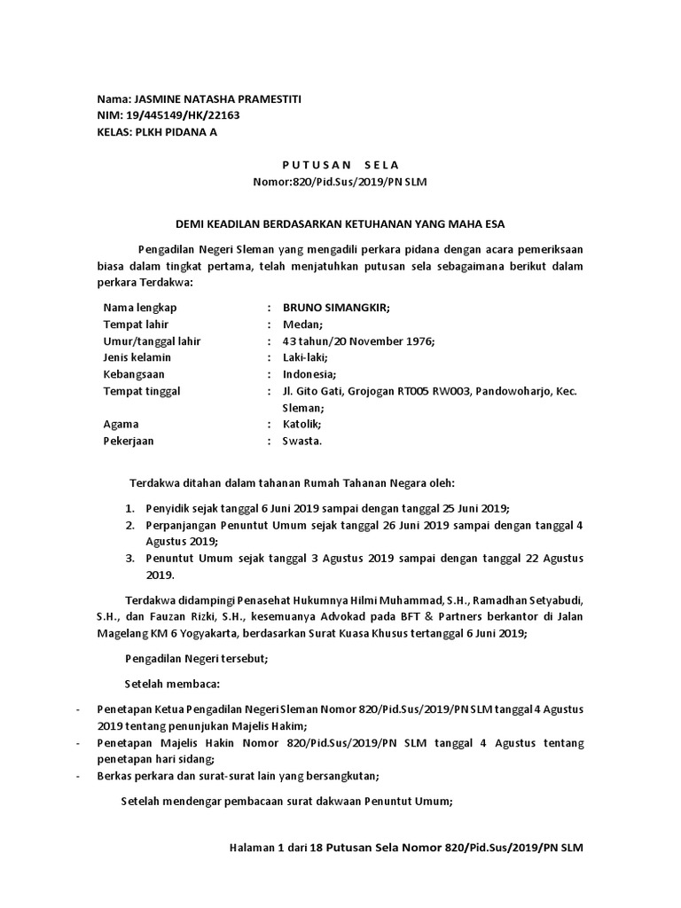 Putusan Sela | PDF | Politik | Ilmu Sosial