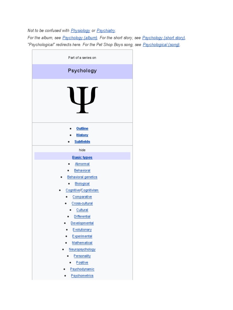 Psychology | PDF | Psychology | Humanistic Psychology