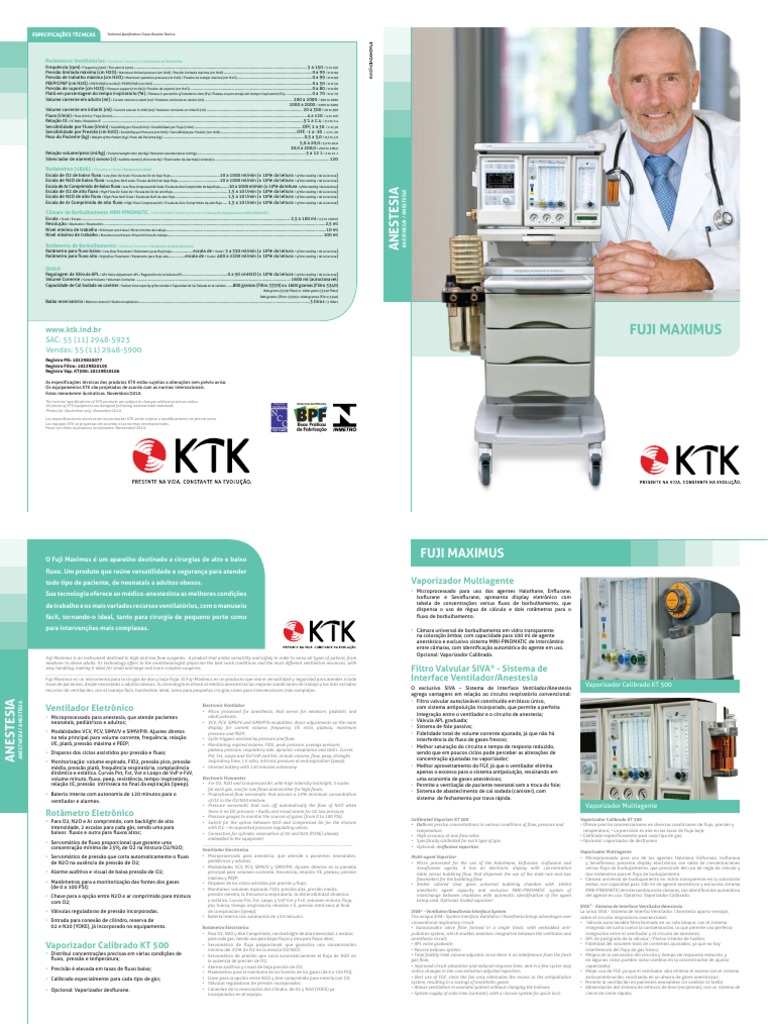 KTK Anestesia FUJI MAXIMUS NOVO | PDF