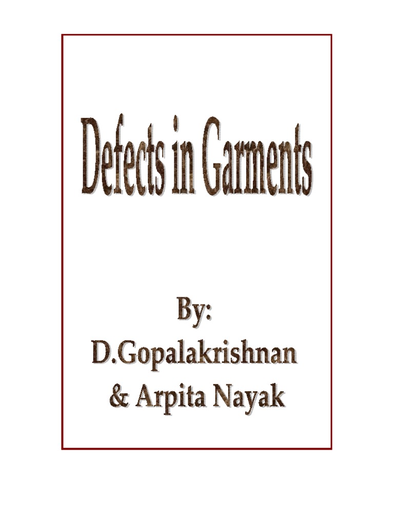 Types of Defects in Garments | PDF