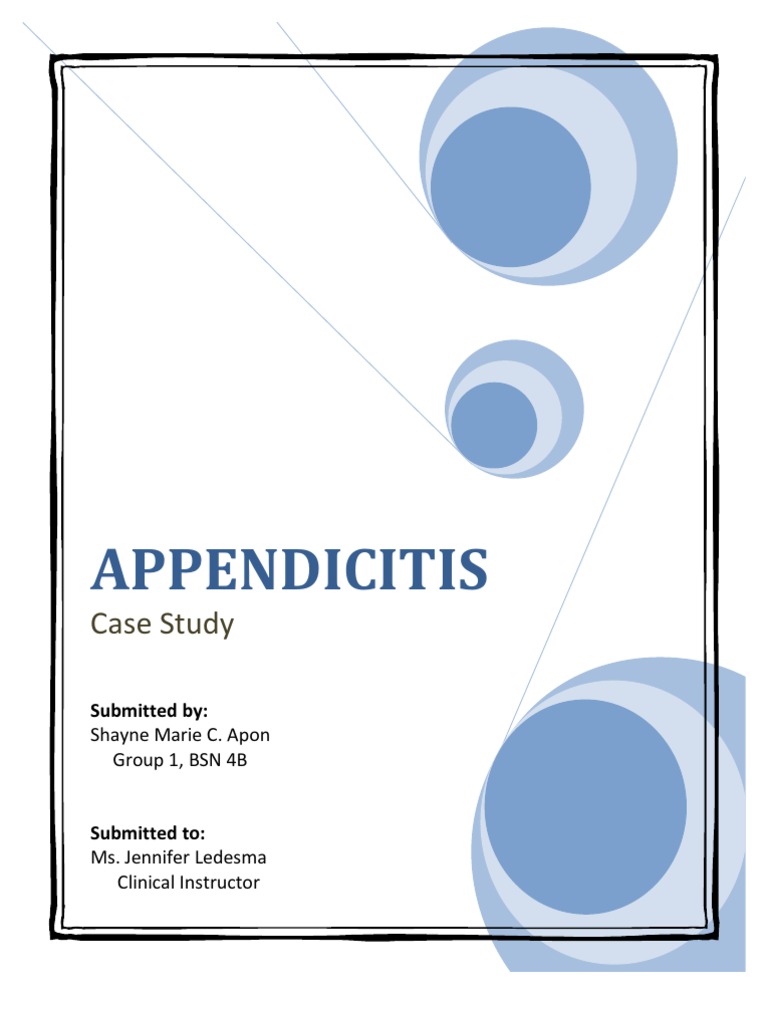 Appendicitis Case Study | PDF | Human Digestive System ...
