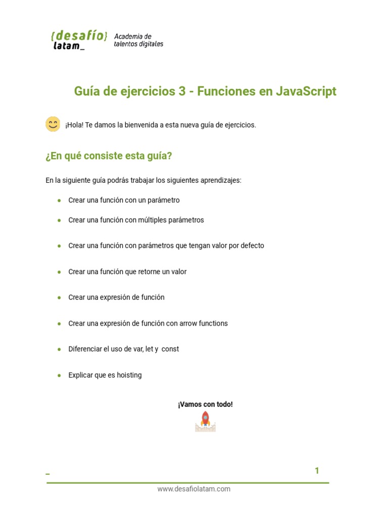 Guía de Estudio - Funciones | PDF | HTML | Script Java