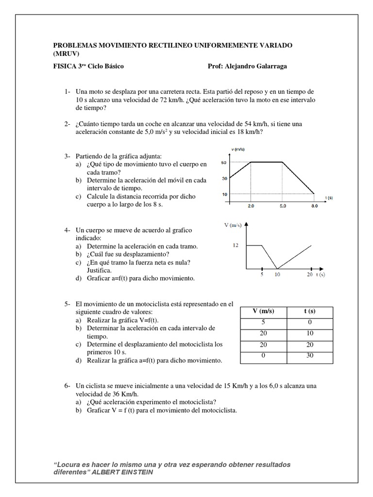 Problemas Mruv | PDF
