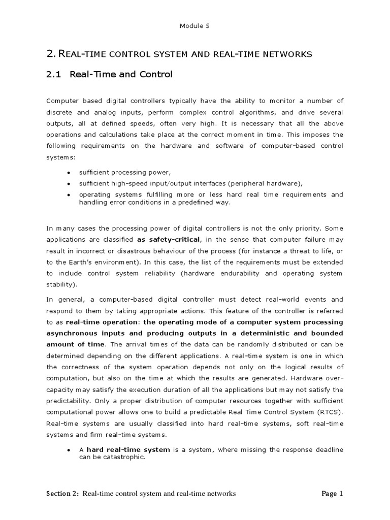 2 Real-Time Control System and Real-Time Networks | PDF | Computer ... 2 Real-Time Control System and Real-Time Networks | PDF | Computer ...