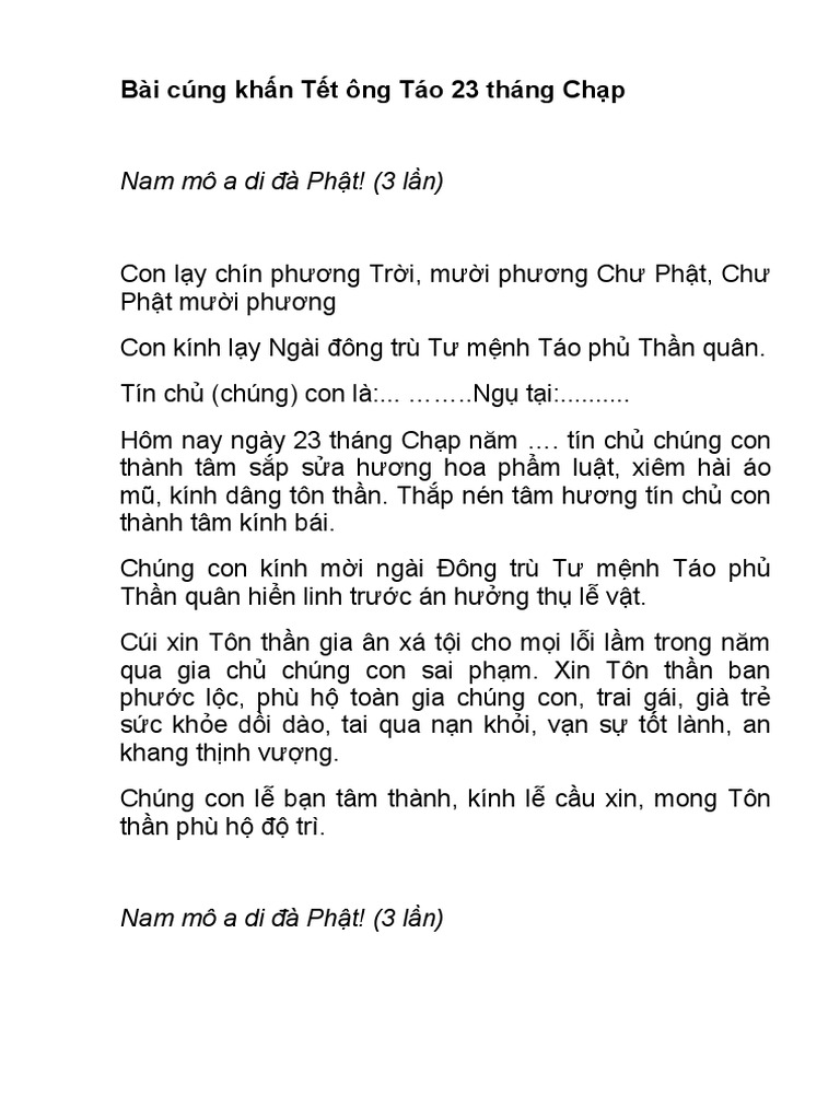 Van Khan Ong Cong Ong Tao 23 Thang Chap | PDF
