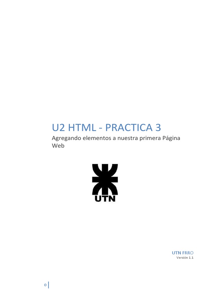 U2 HTML - Practica 3 - Version 1.1 | PDF | HTML | Gestión de tecnología ...