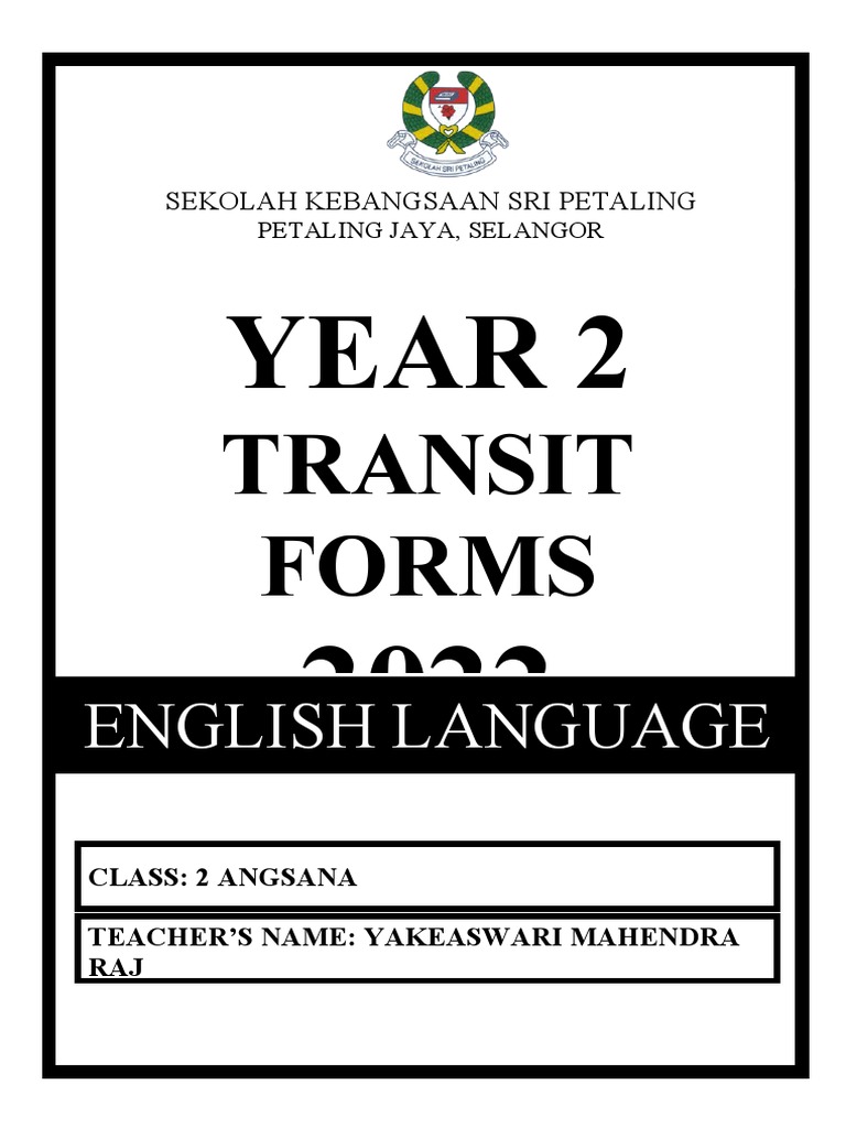 Year 2 Transit Forms 2 | PDF | Literacy | Nonverbal Communication
