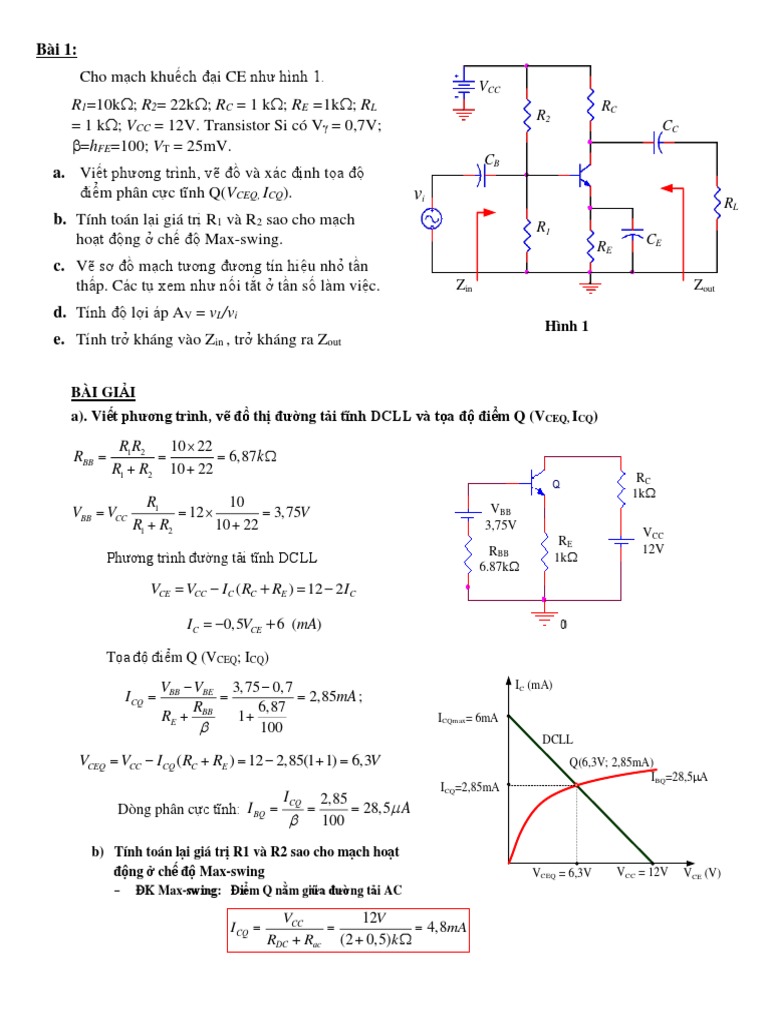 2 Bai Tap Co Loi Giai - BJT-FET - Tham Khao | PDF