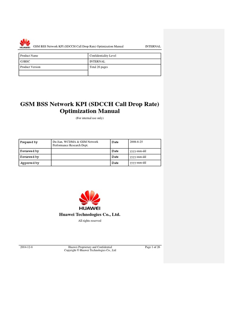 GSM BSS Network KPI (SDCCH Call Drop Rate) Optimization Manual | PDF | Computer Engineering ...