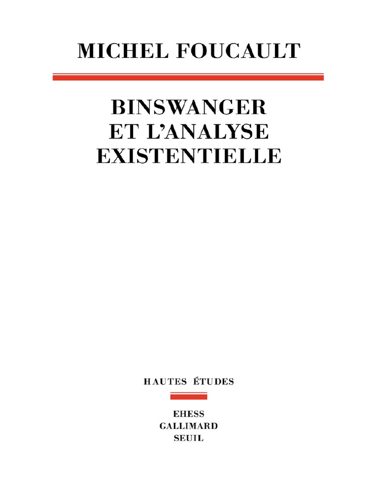 Foucault, Binswanger Et L'analyse Existentielle | PDF | Edmund Husserl ...