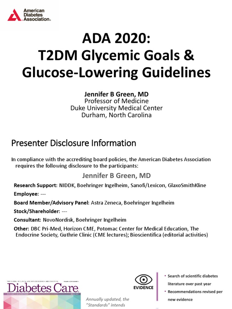 T2DM Glycemic Goals for Clinicians | PDF | Glycated Hemoglobin | Medicine