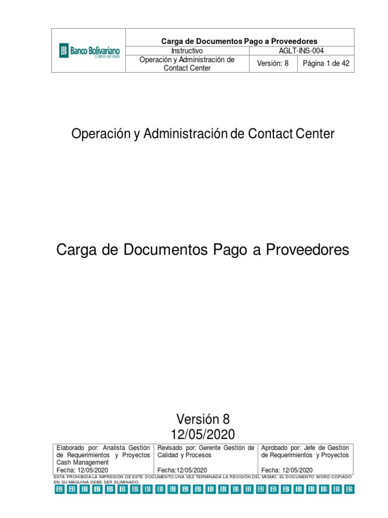 Instructivo Carga Documentos Proveedores | PDF | Archivo de computadora | Bancos