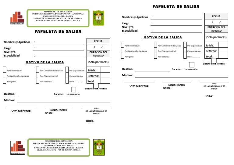 Papeleta de Salida | PDF