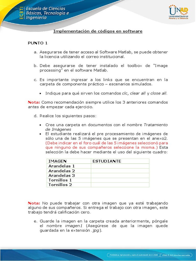 Anexo 1 - Implementación de Códigos en El Software | PDF | Procesamiento de imágenes | Software