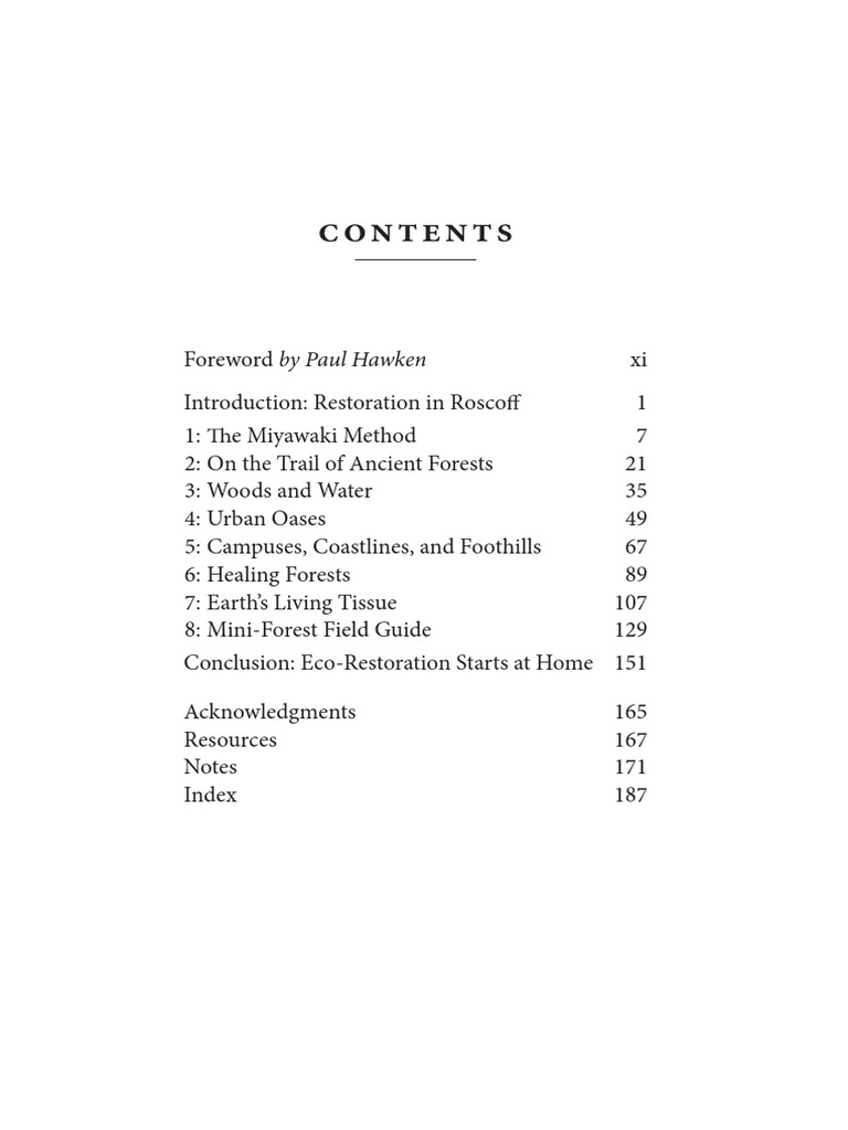 Mini-Forest Revolution - Table of Contents | PDF