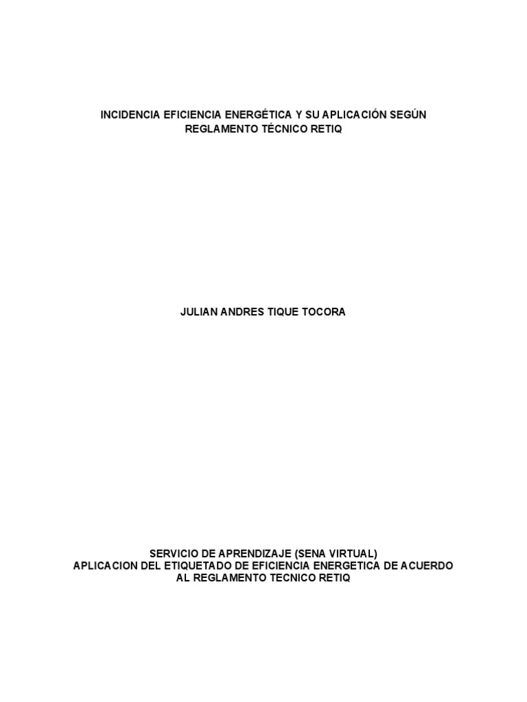 Eficiencia Energética y Etiquetado RETIQ | PDF | Energía renovable ...