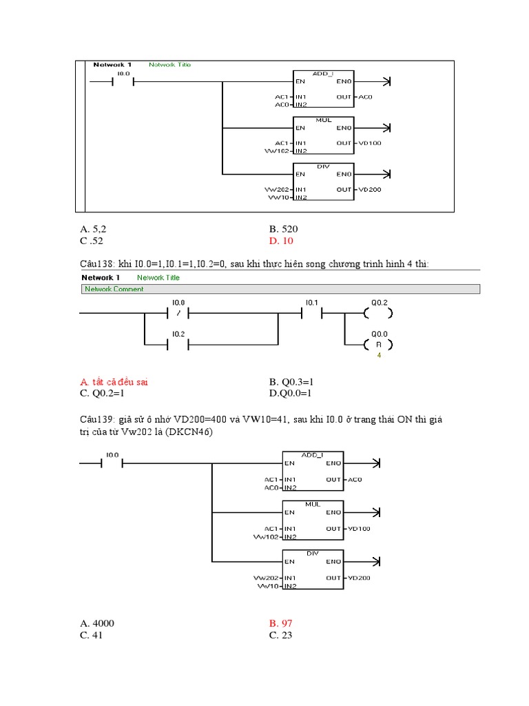 Bài tập trắc nghiệm PLC có đáp án (download tai tailieutuoi.com) | PDF